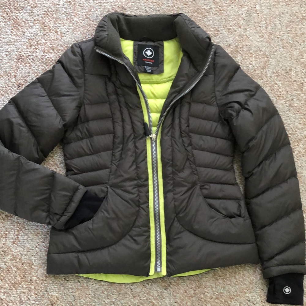 Halifax Traders Woman’s Down Jacket Brown/Neon Yellow… - Gem